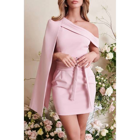 Lavish Alice | Dresses | New Lavish Alice Off Shoulder Cape Mini Dress ...